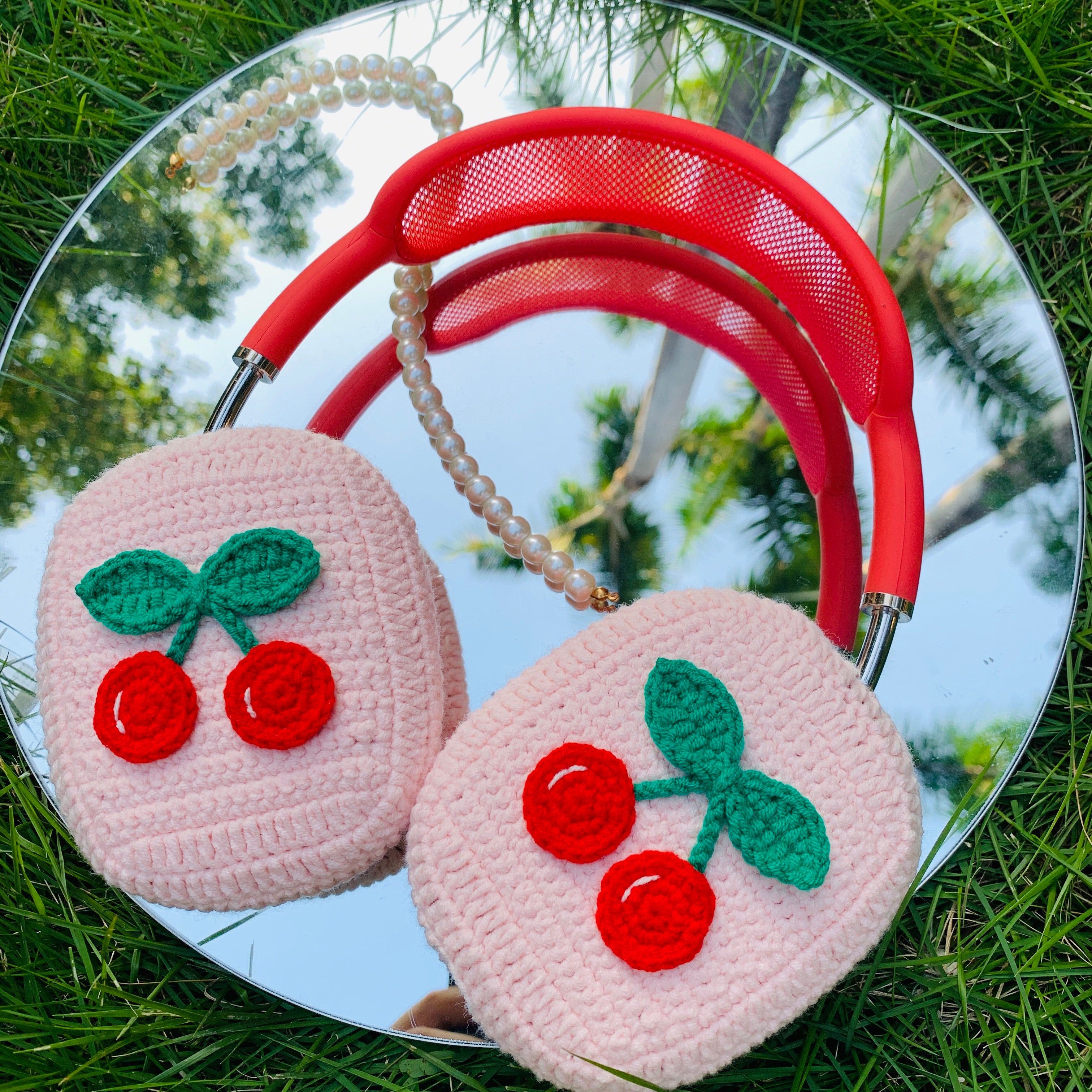 Pink Cherry AirPods Max Cases Sony XM1000 Cases – Pawpawcrochets