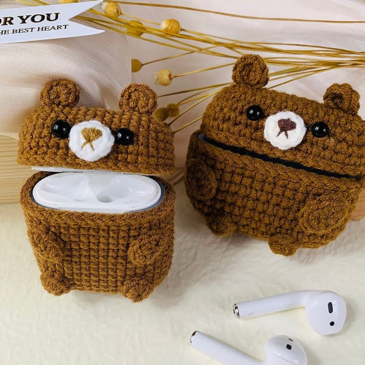Just Brown Bear AirPods Case – Pawpawcrochets
