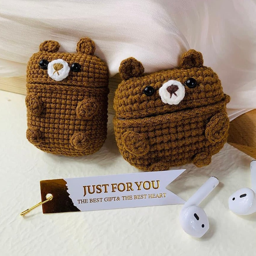 Just Brown Bear AirPods Case – Pawpawcrochets